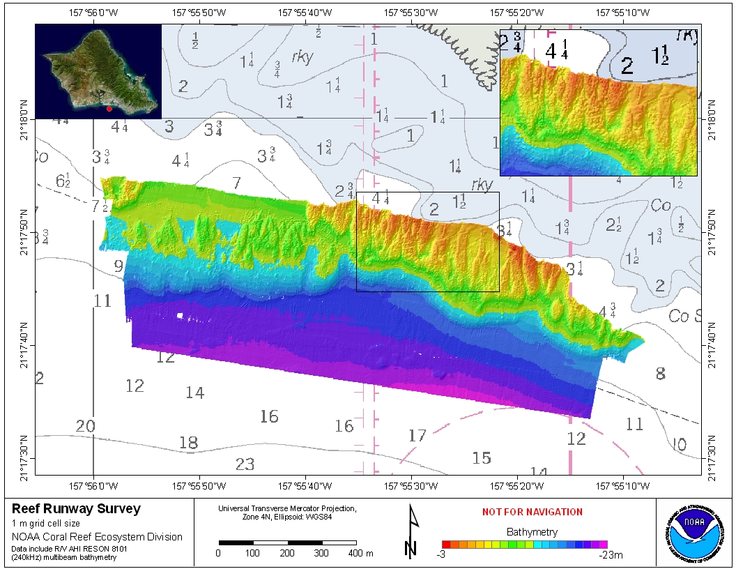 O‘ahu: Bathymetry – Pacific Islands Benthic Habitat Mapping Center